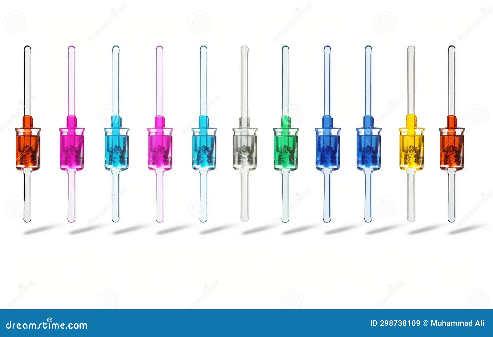 Lab Pipettes on White Background Stock Image - Image of attention ...