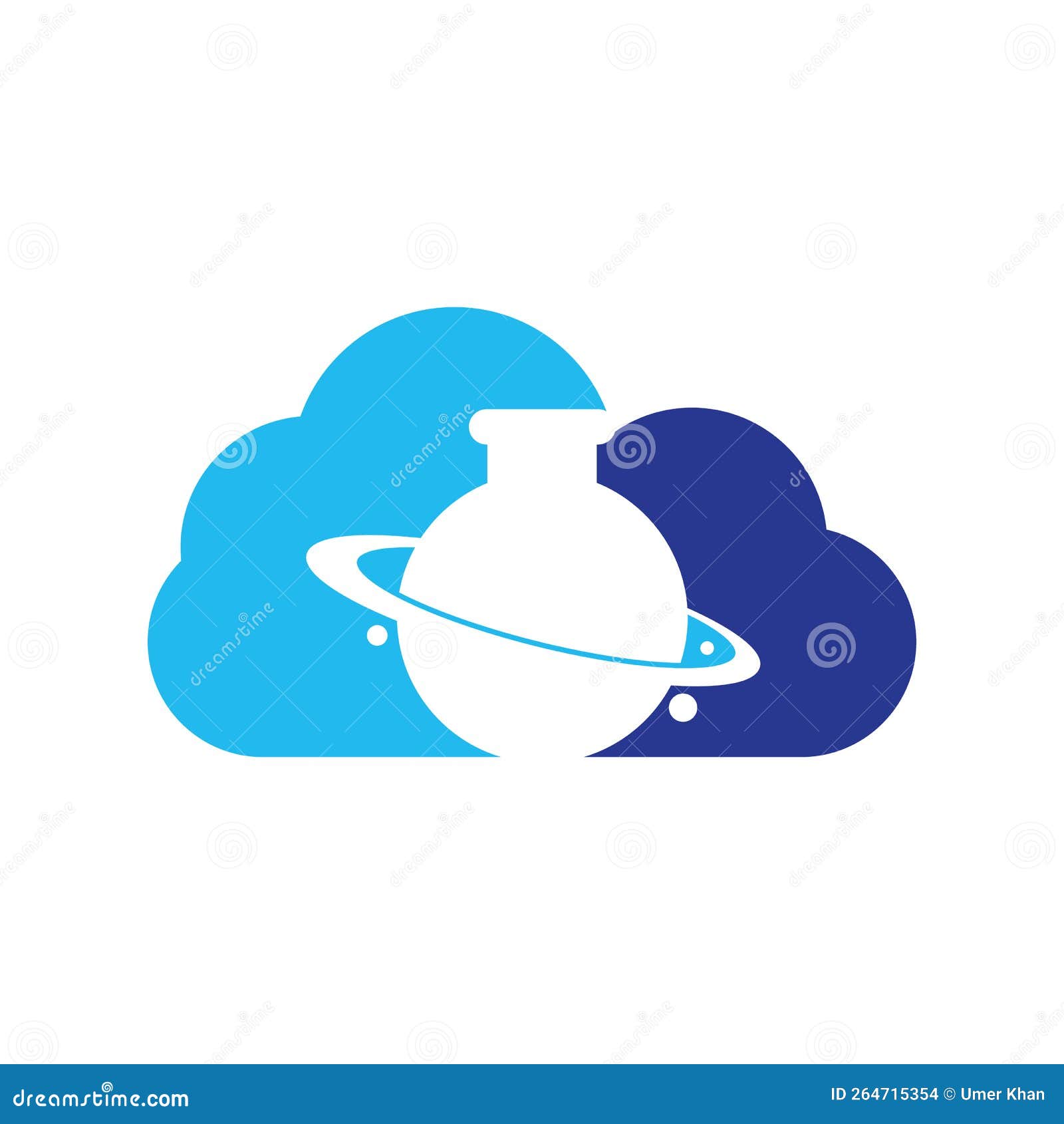 Lab Planet Cloud Shape Concept Logo Template Design. Stock Vector ...