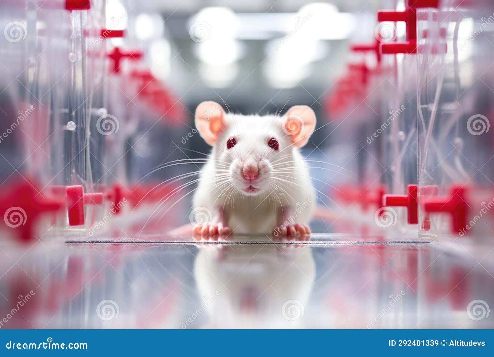 Lab Rat in a Transparent Maze for Testing Stock Image - Image of animal ...