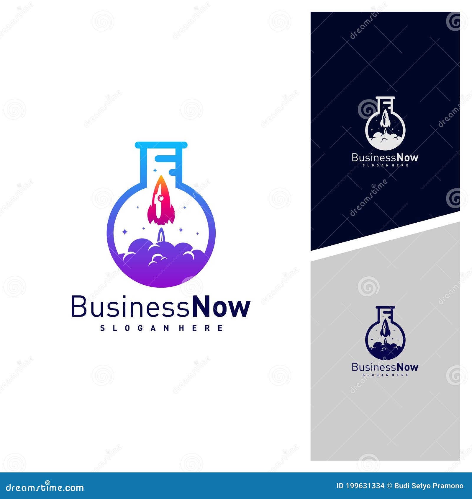 Lab Rocket Logo Design Vector Template, Illustration Rocket Design ...