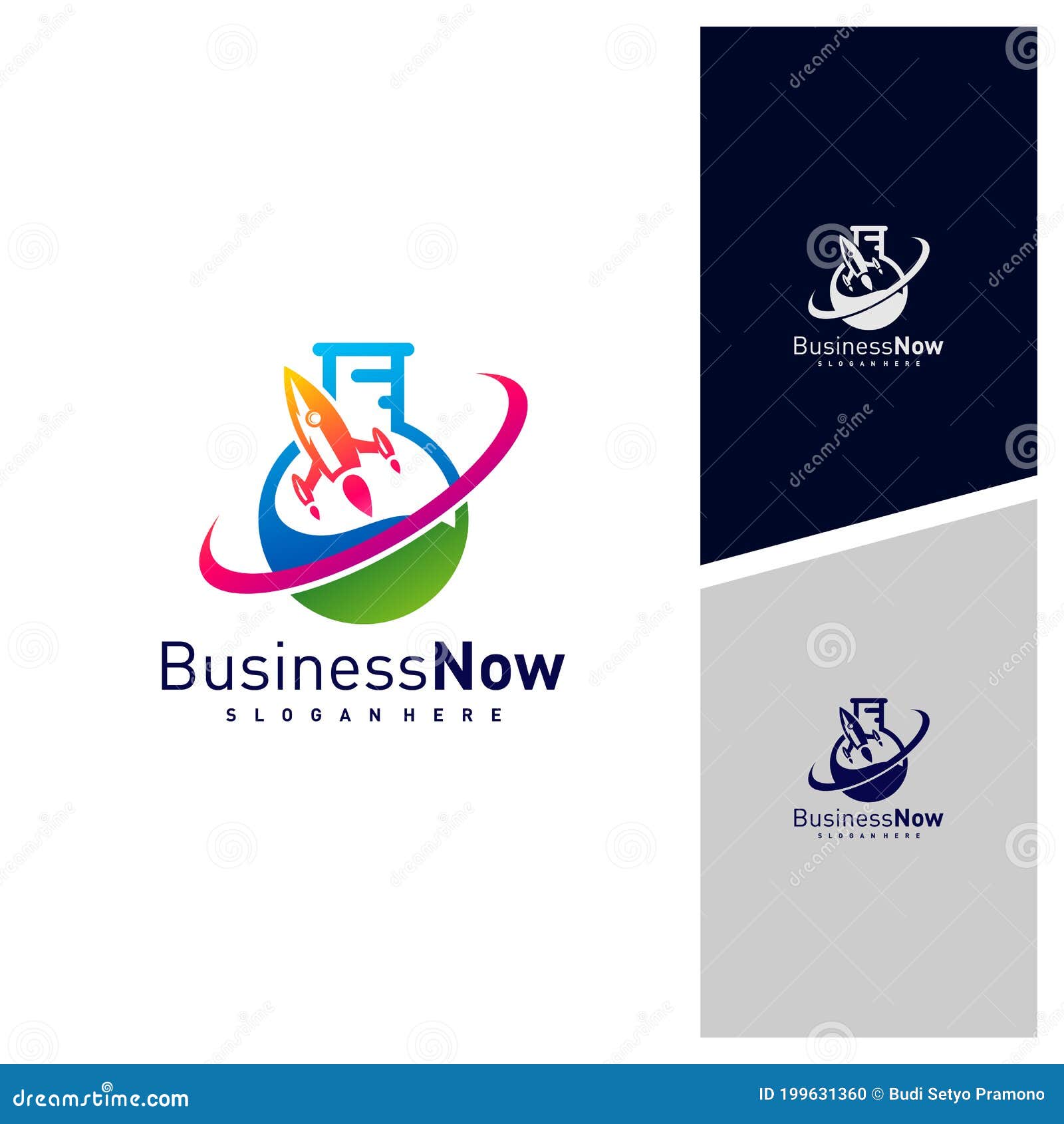 Lab Rocket Logo Design Vector Template, Illustration Rocket Design ...