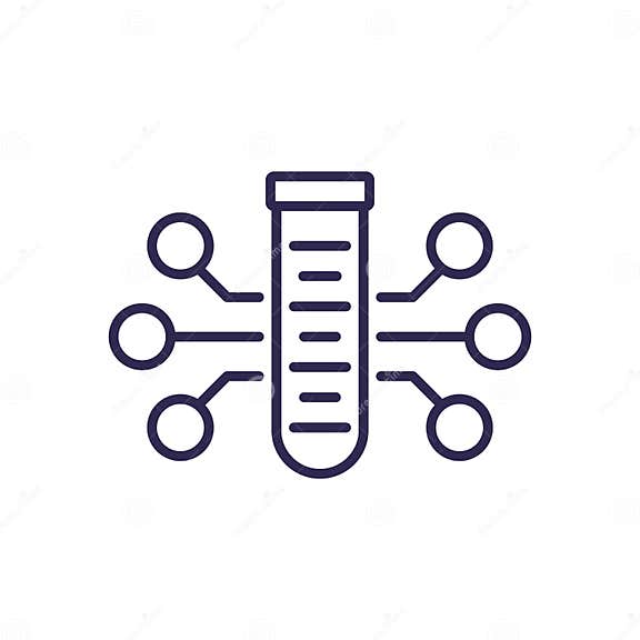 Lab Sample Analysis Line Icon Stock Vector - Illustration of healthcare ...