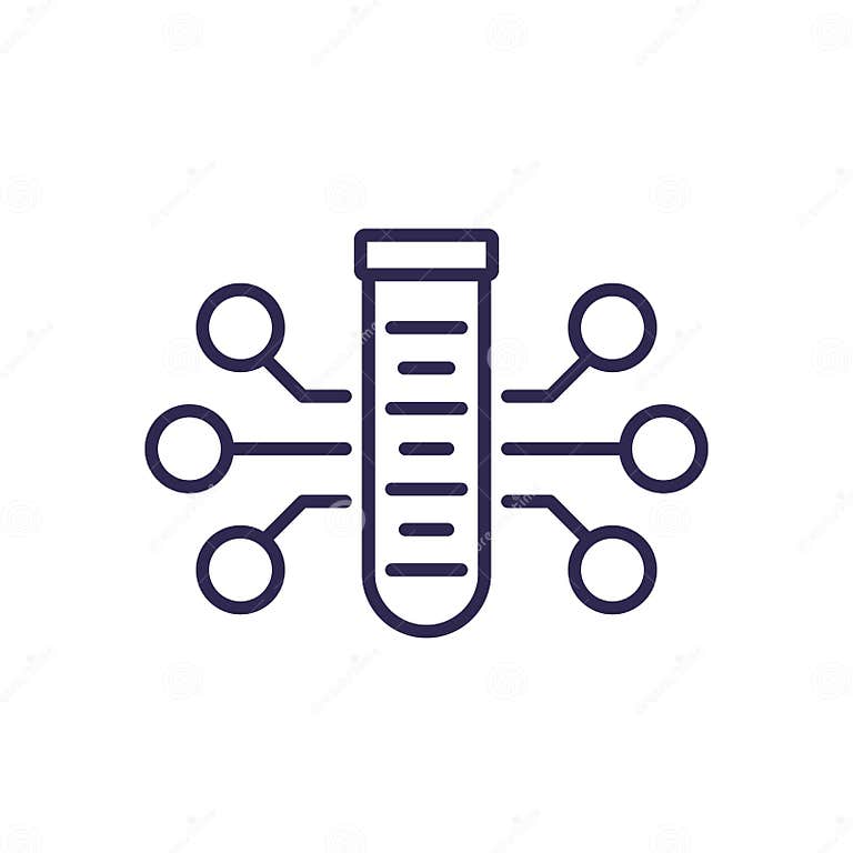 Lab Sample Analysis Line Icon Stock Vector - Illustration of healthcare ...