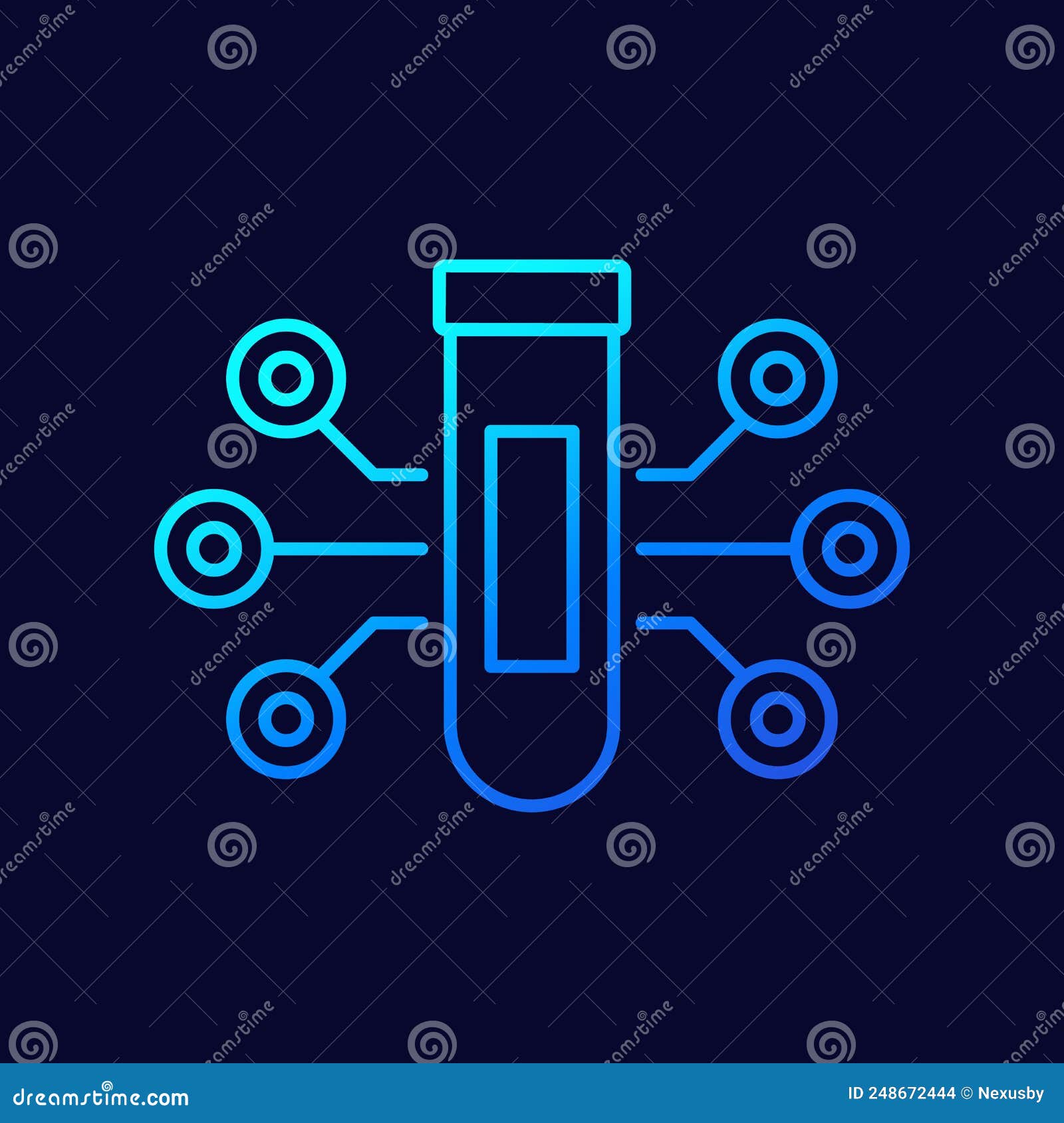 Lab Sample Analysis Line Vector Icon Stock Vector - Illustration of ...