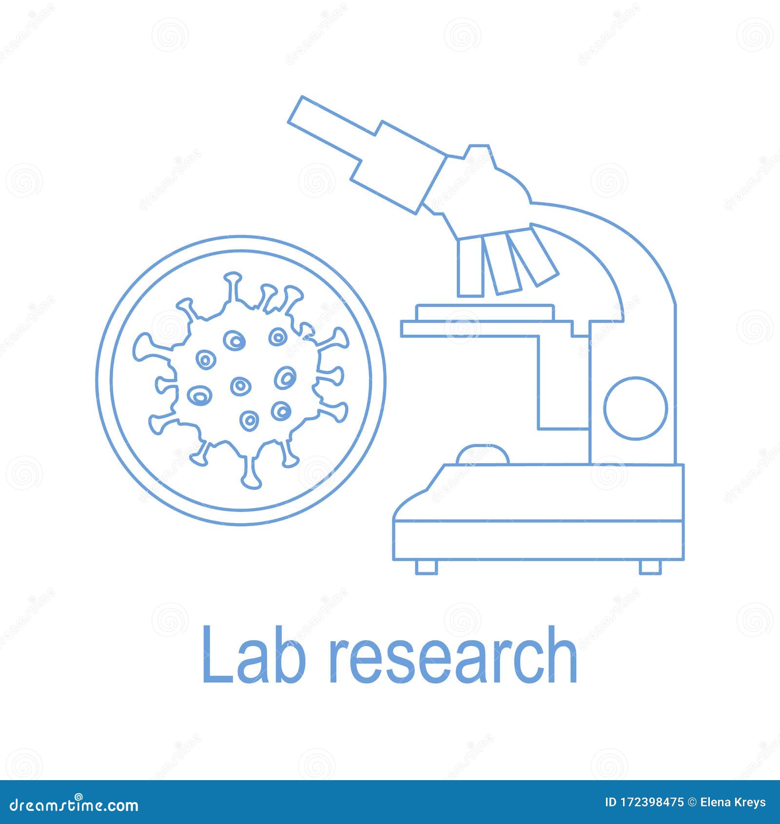 Lab Science Medicine Pharmacy Virus Microscope Stock Vector ...