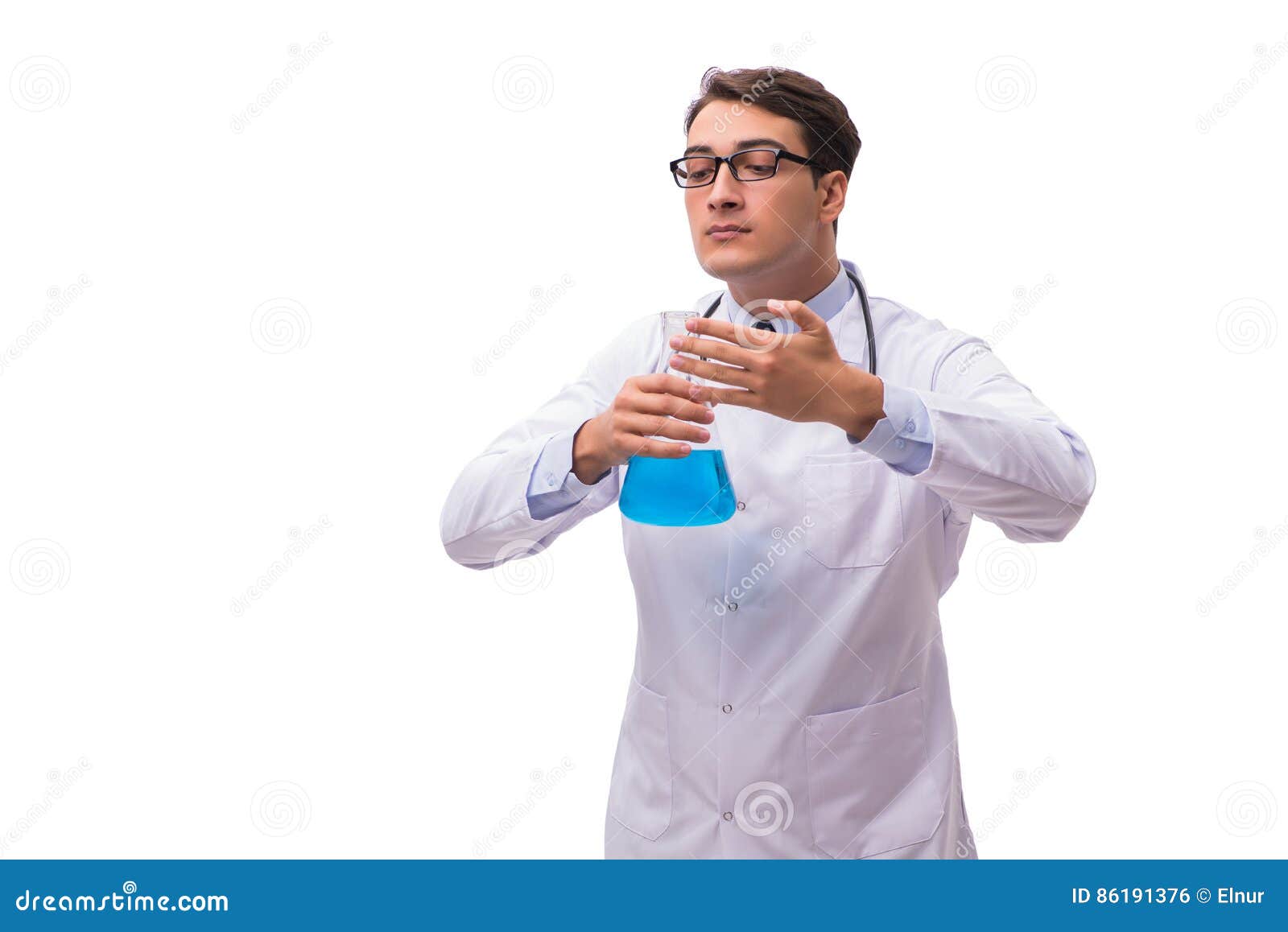 The Lab Scientist Isolated on White Background Stock Photo - Image of ...