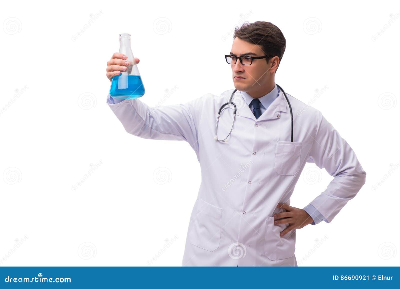 The Lab Scientist Isolated on White Background Stock Image - Image of ...