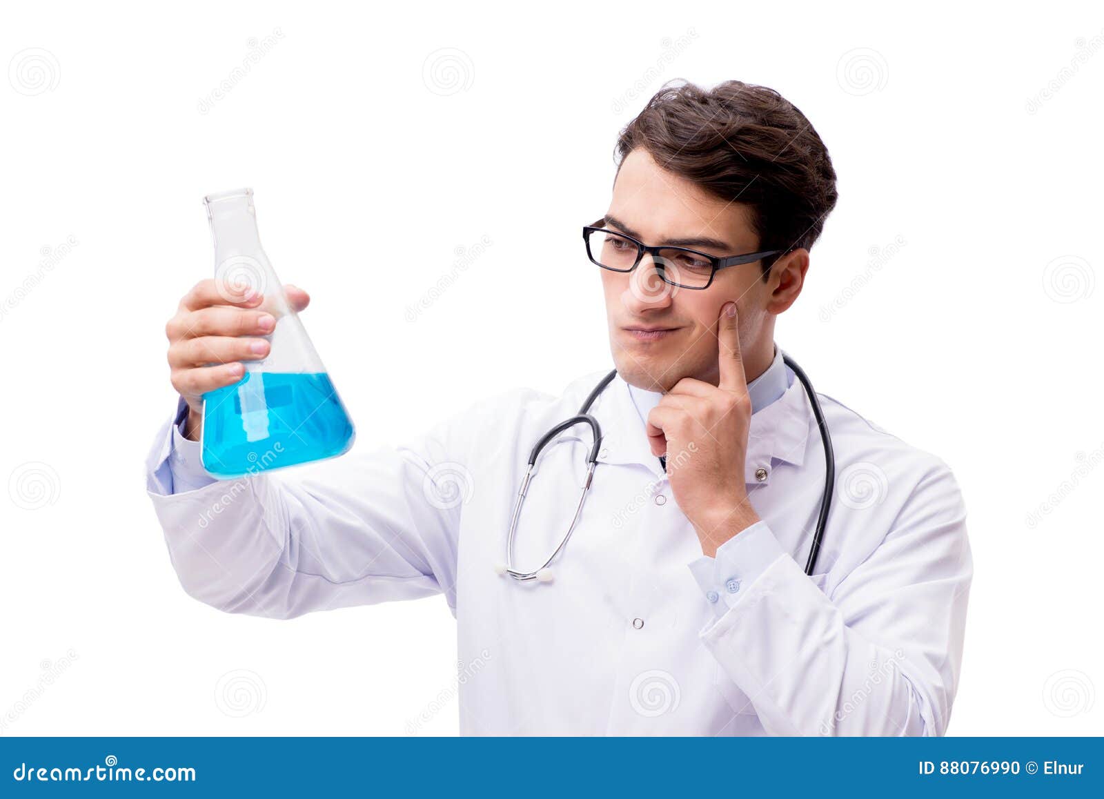 The Lab Scientist Isolated on White Background Stock Photo - Image of ...