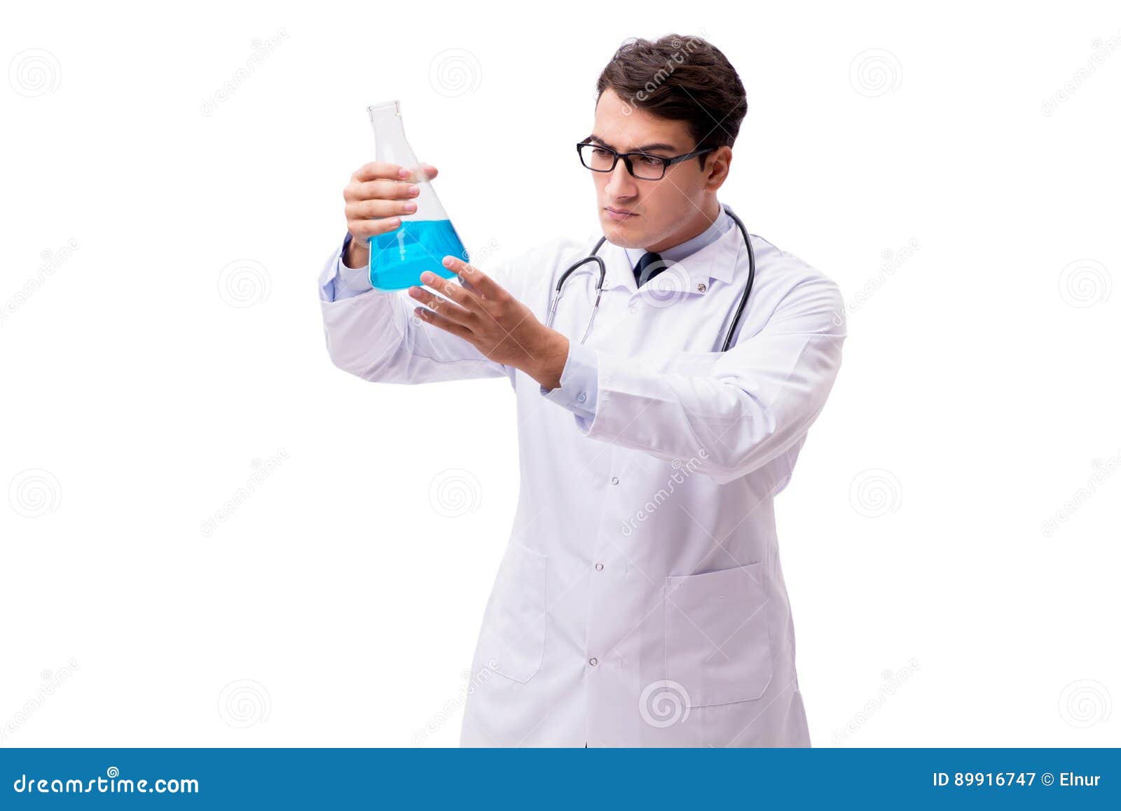The Lab Scientist Isolated on White Background Stock Image - Image of ...