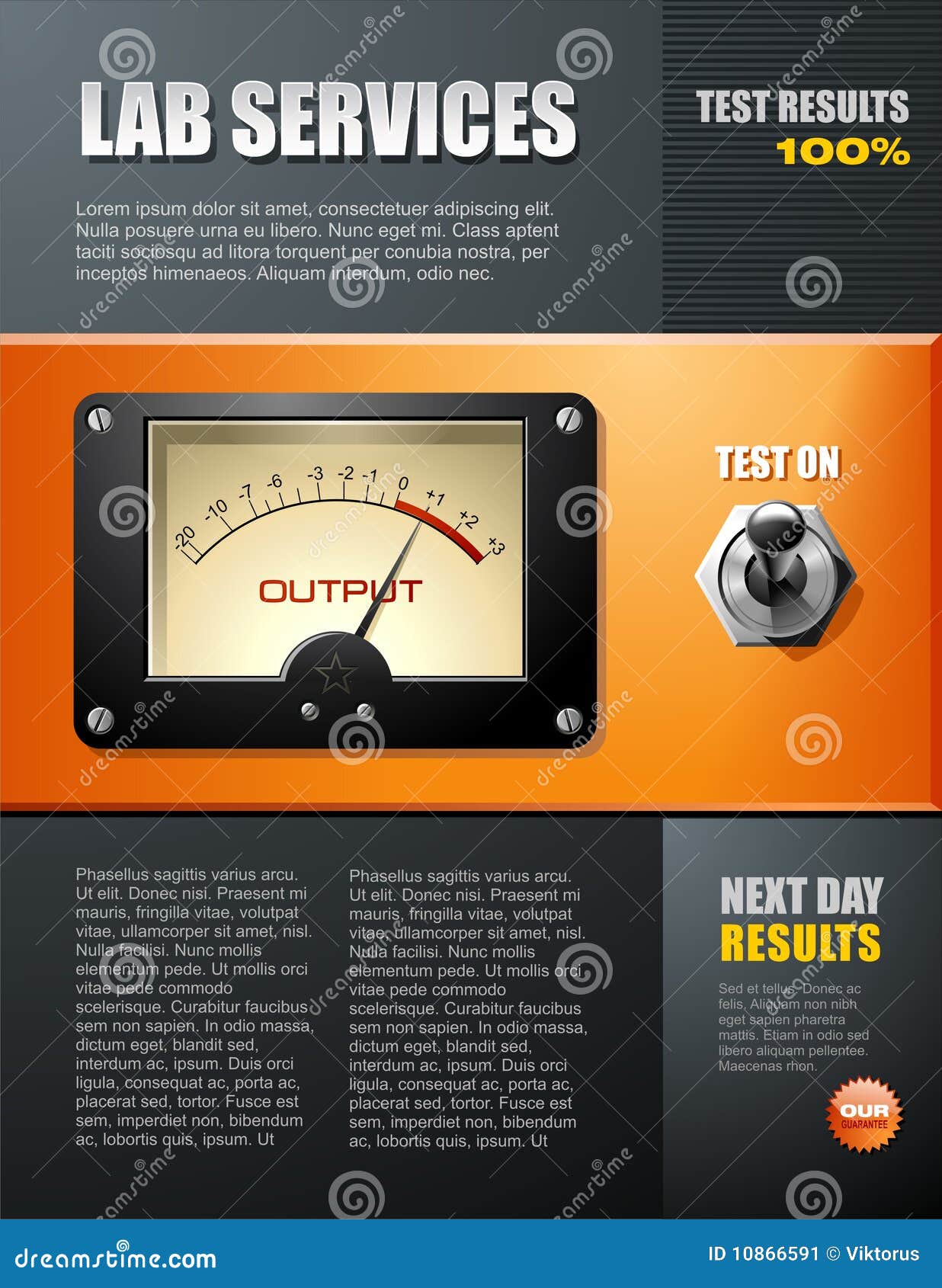 Lab Service Brochure stock vector. Illustration of gauge - 10866591