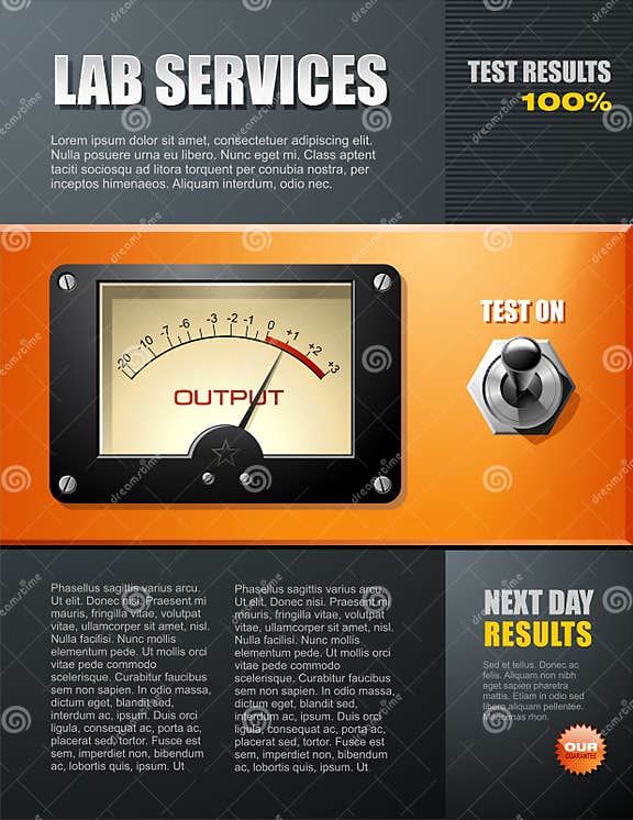 Lab Service Brochure stock vector. Illustration of gauge - 10866591