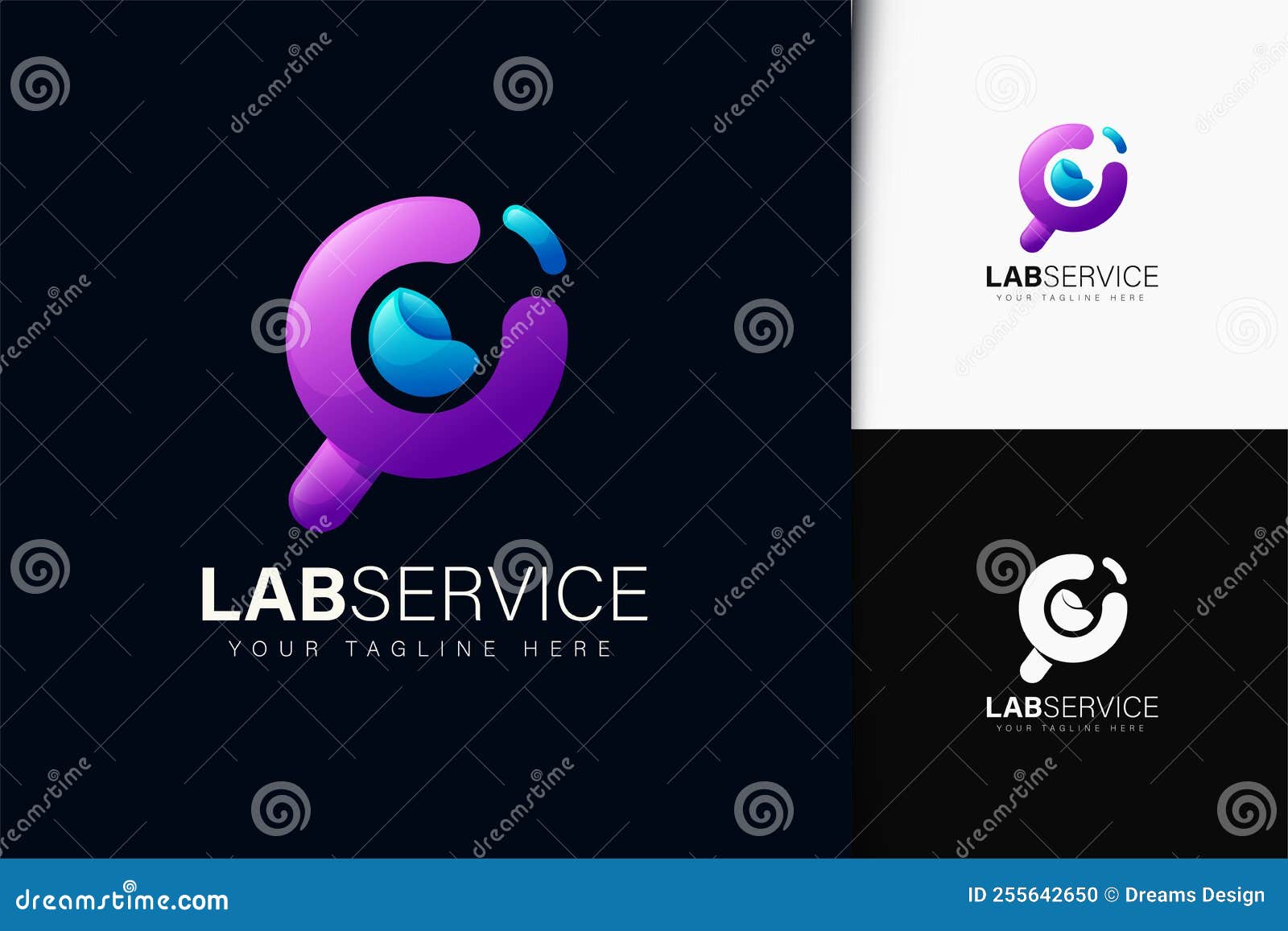 Lab Service Logo Design with Gradient Stock Vector - Illustration of ...
