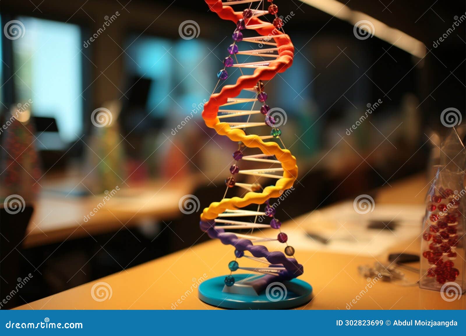 Lab Setting DNA Model Displayed on the Table Stock Illustration ...