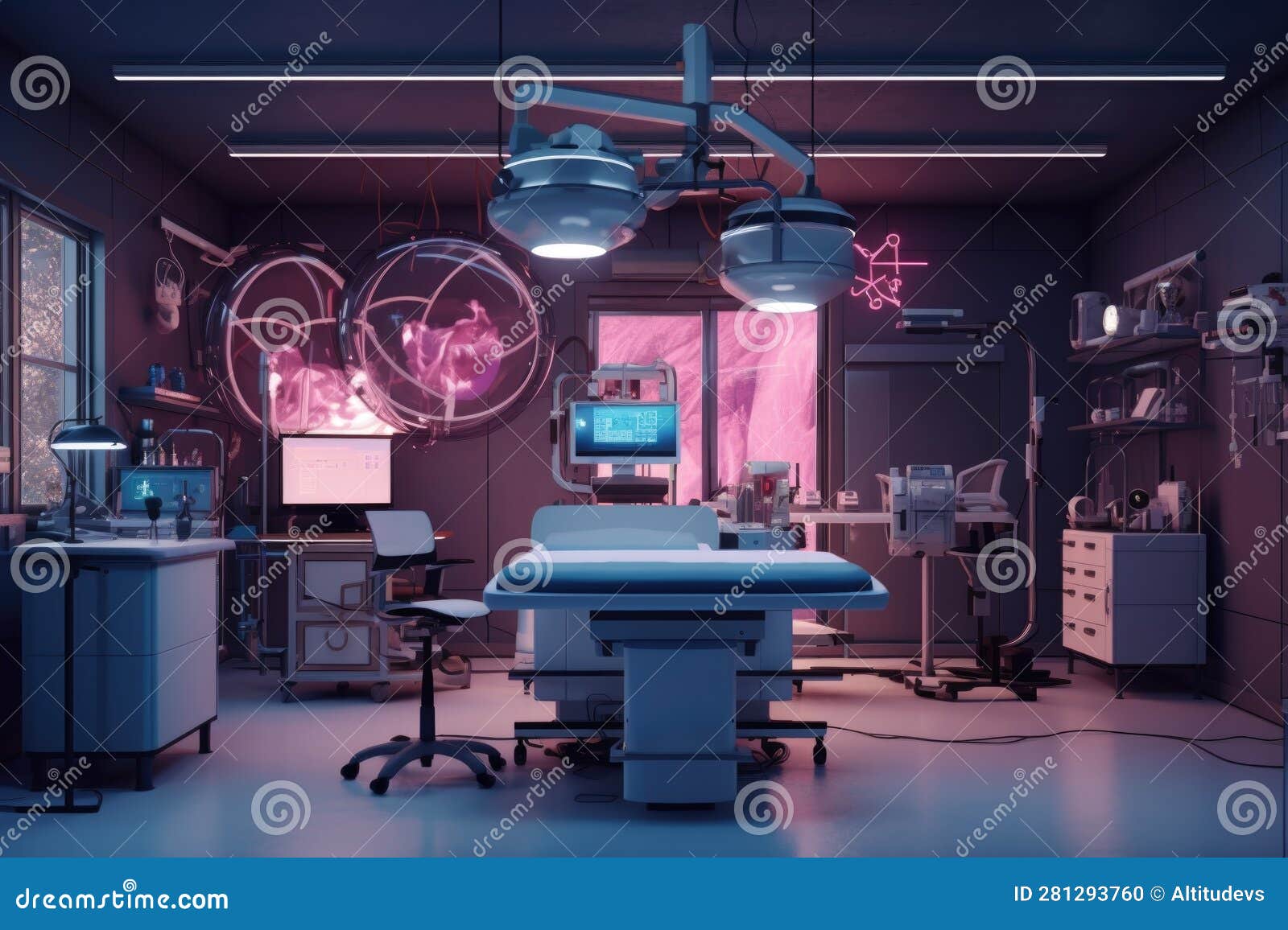 Lab Setup with Ai-assisted Medical Equipment Stock Illustration ...