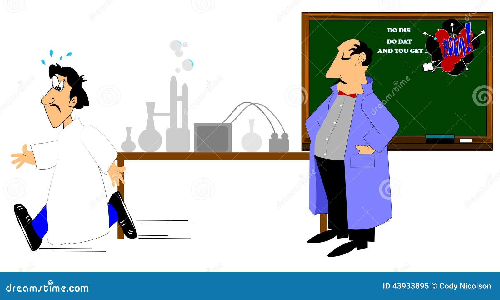 Lab Teacher And Student Stock Illustration - Image: 43933895