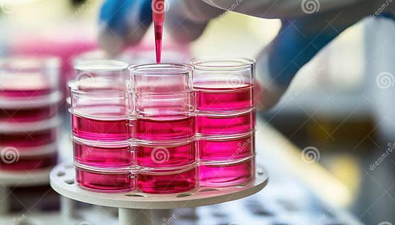 Lab Tech Conducting Bacterial Tests with Reagents in a Microlab Stock ...