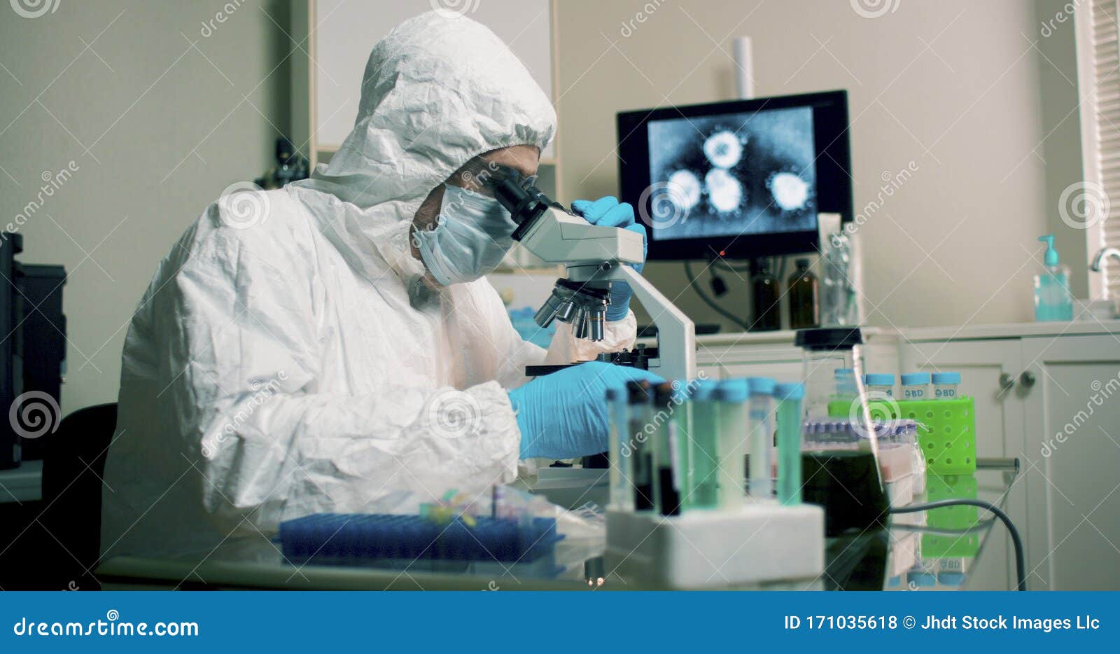Lab Tech with Sample of Wuhan Coronavirus Virus Stock Photo - Image of ...