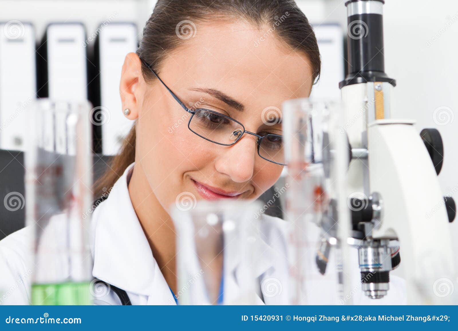 Lab technician stock image. Image of elegant, exam, glasses - 15420931