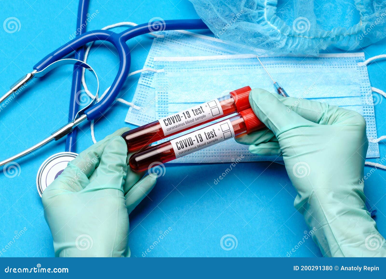 Lab Technician Assistant or Doctor Holding a Blood Sample in Test Tube ...