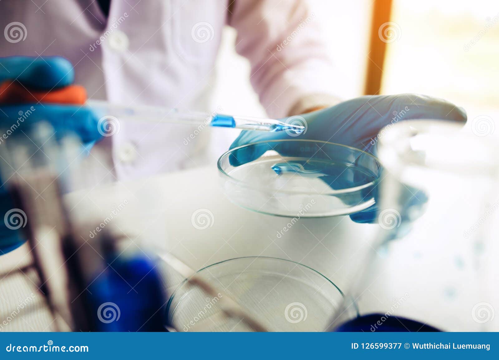 Lab Technician Examining Doing Compounds with Using Dropper Taking a ...