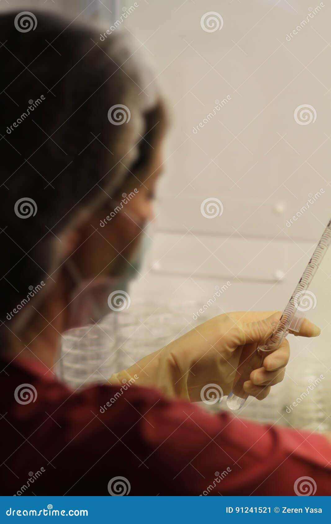 Lab Technician Measuring a Liquid in a Laboratory. Stock Image - Image ...