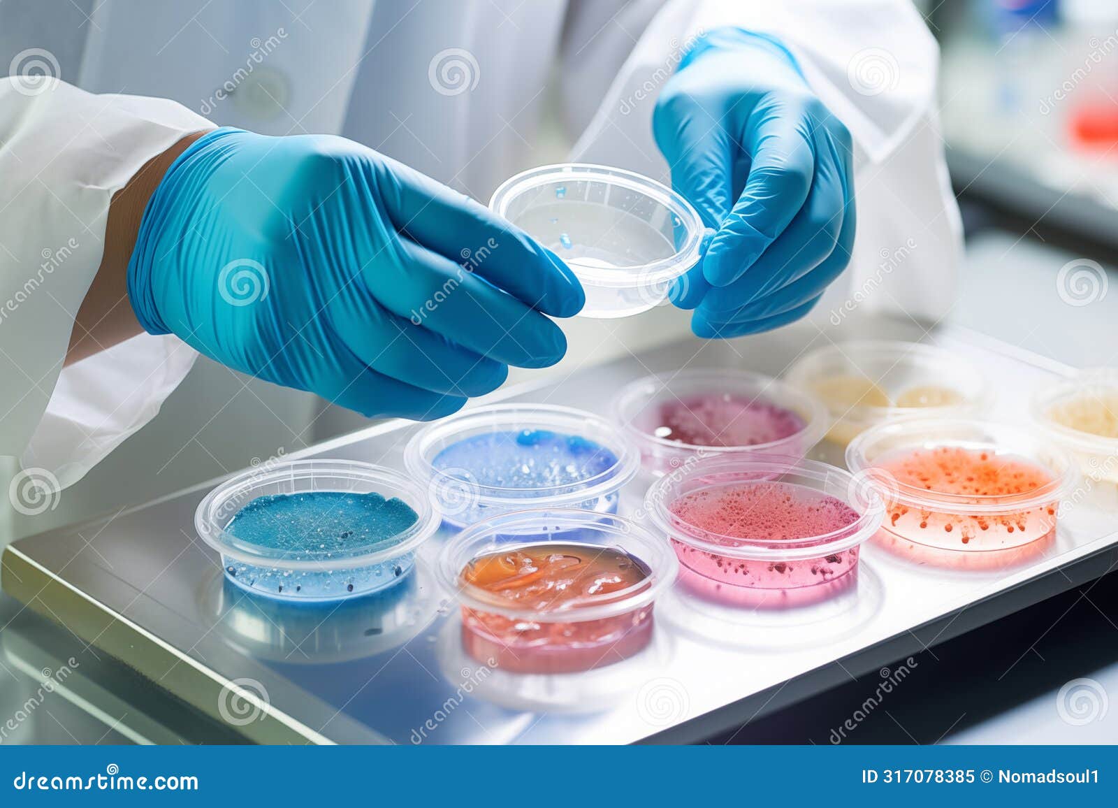 Lab Technician Performing Tests on Bacterial Samples. Generative AI ...