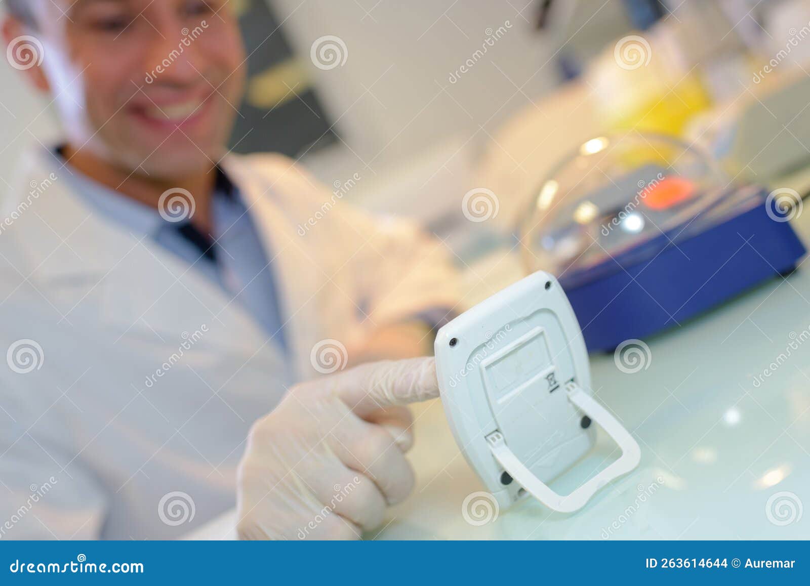 Lab Technician Setting Timer Stock Photo - Image of medical, operation ...