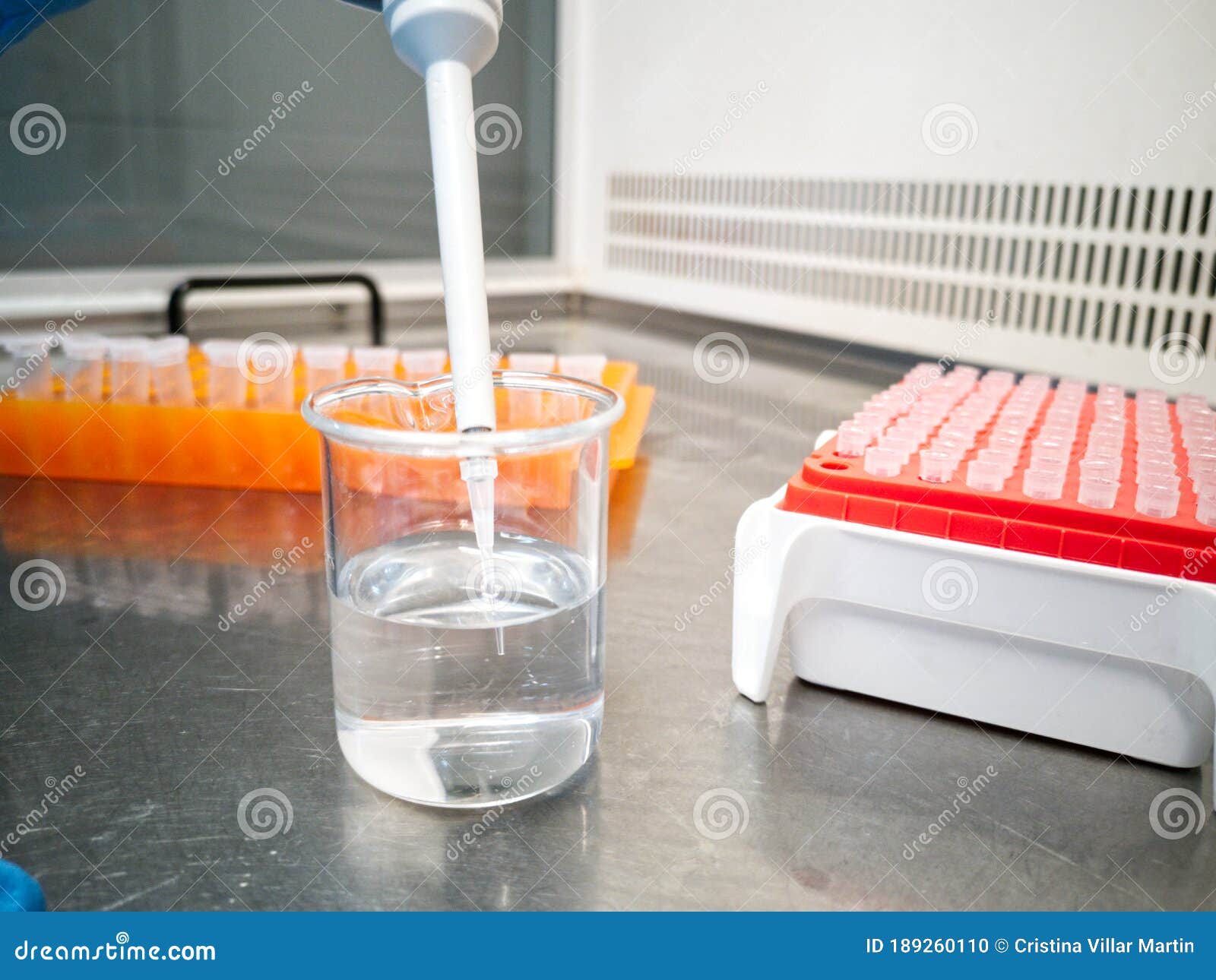 Lab Technician Using an Electronic Pipette Stock Photo - Image of ...