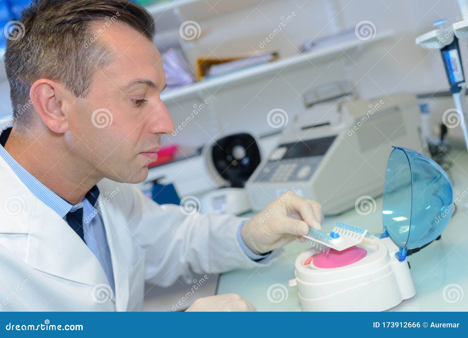 Lab Technician Working Inside Laboratory Stock Photo - Image of ...