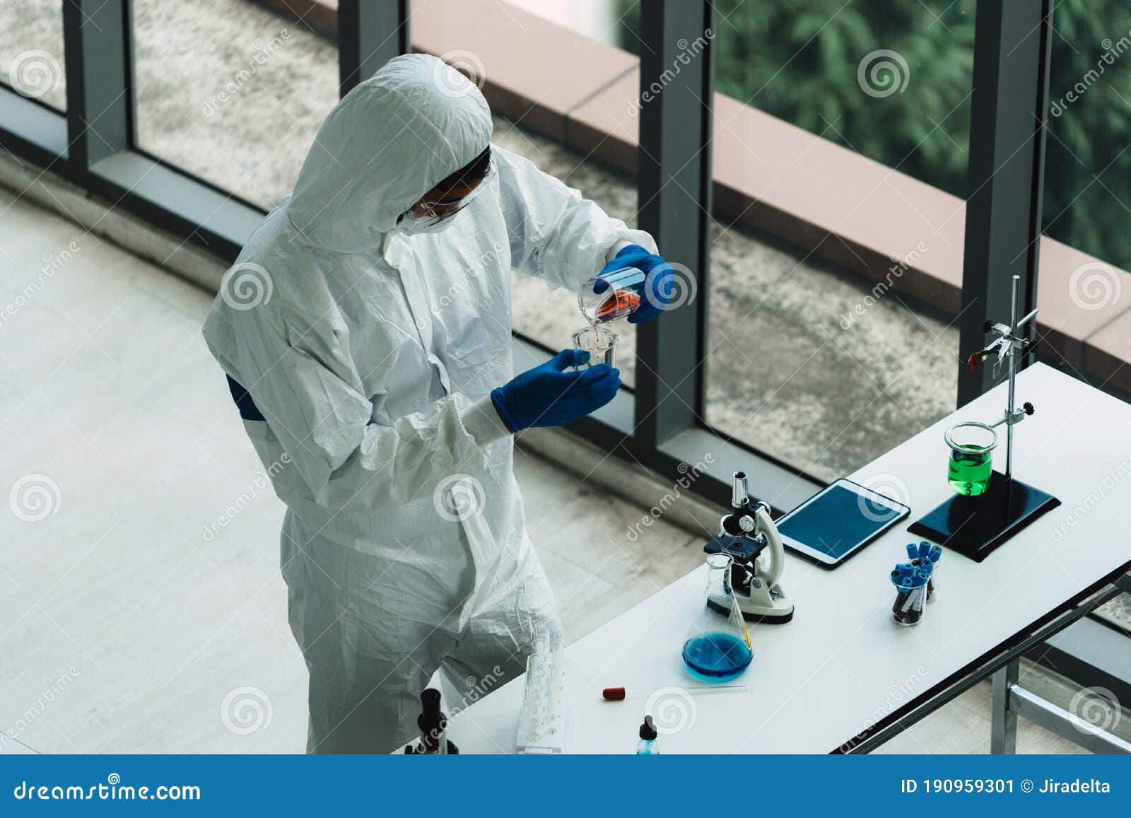 Lab Technicians in Personal Protective Equipment PPE Suit Vaccines ...