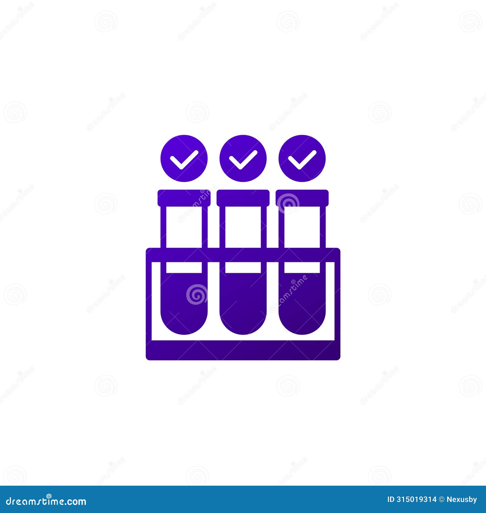 Lab Test Icon with Test Tubes Stock Vector - Illustration of check ...