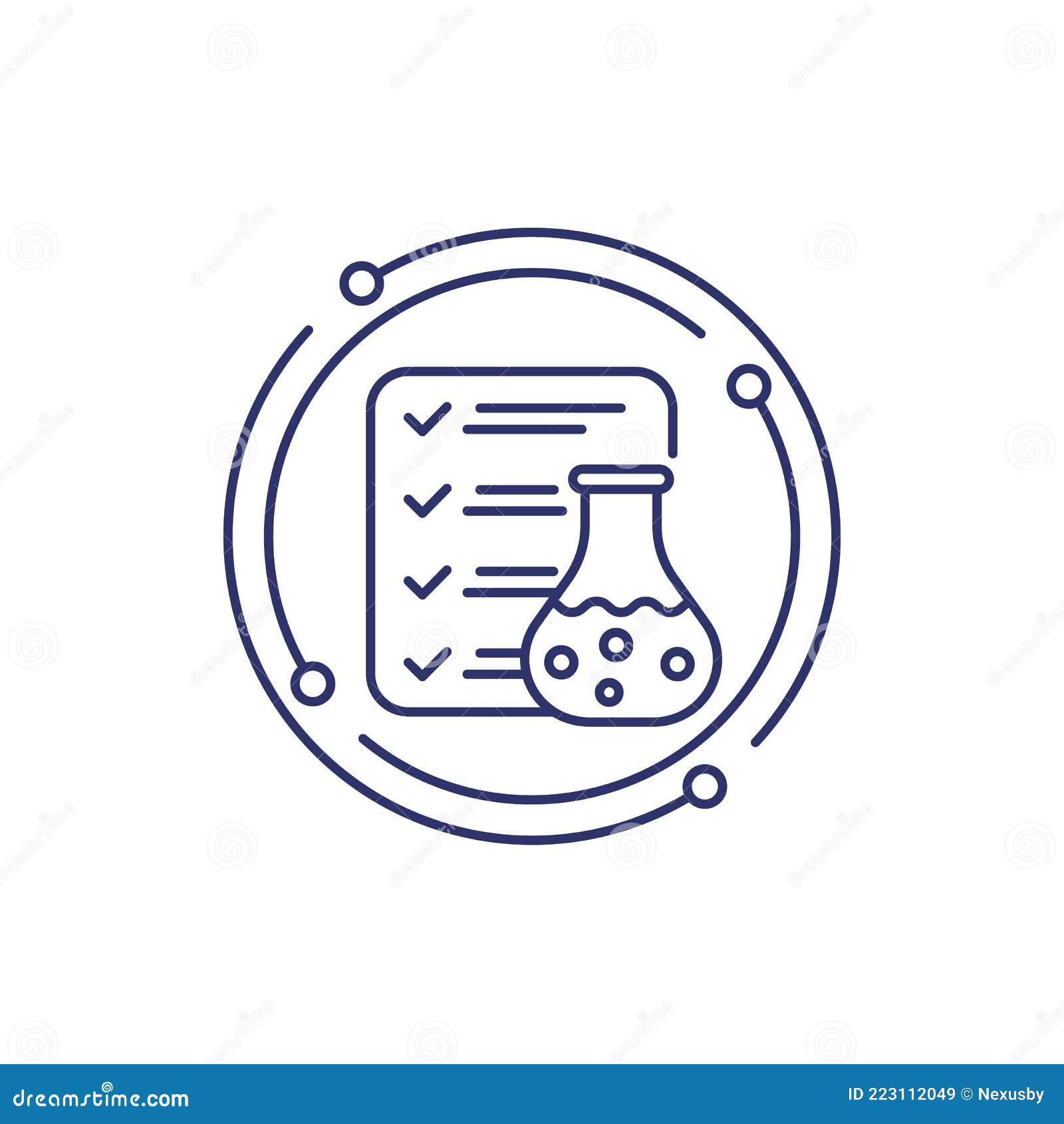 Lab Test Results Line Icon on White Stock Vector - Illustration of ...