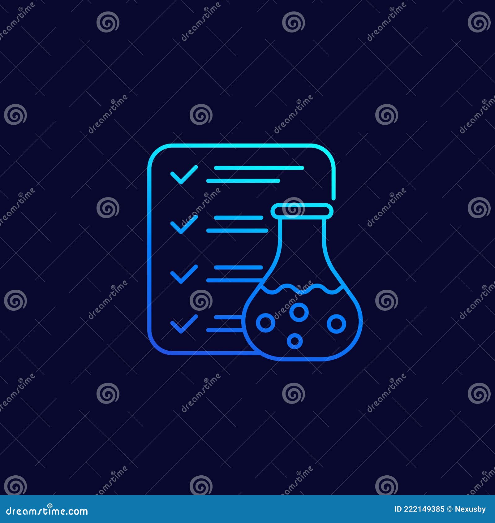 Lab Test Results Line Vector Icon on Dark Stock Vector - Illustration ...