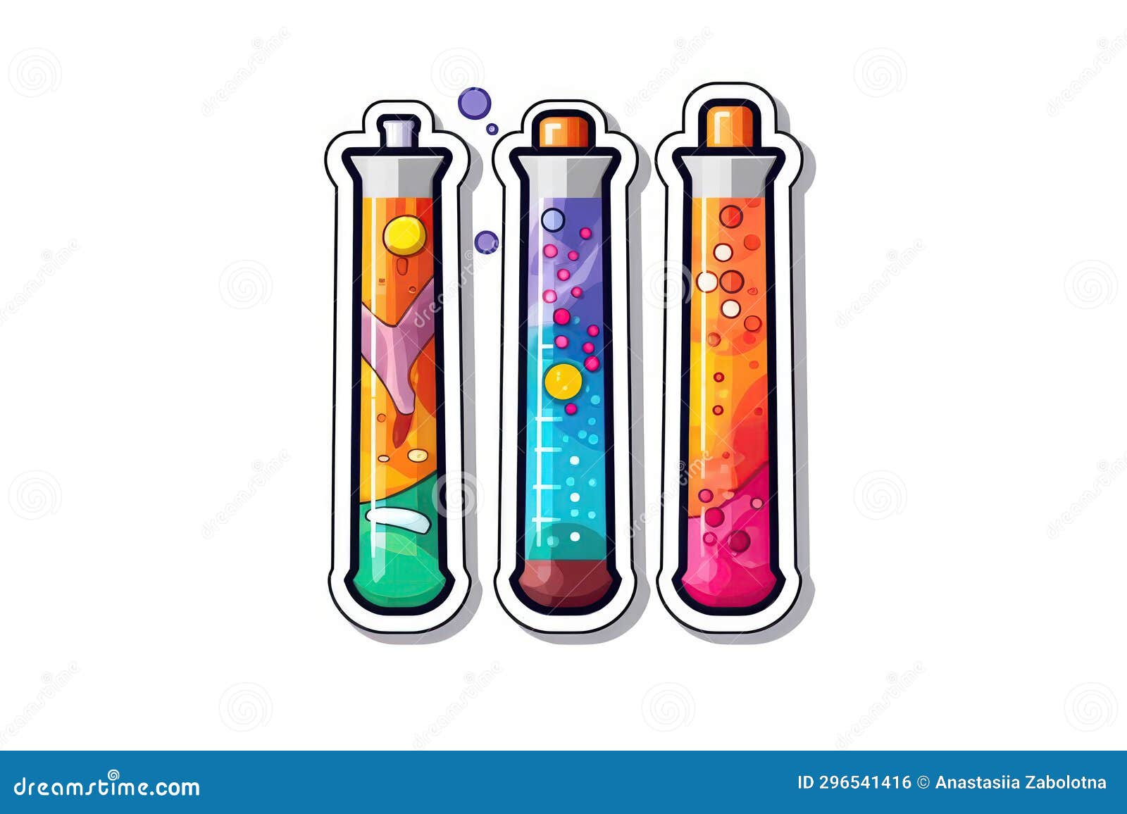 Lab Test Tubes Sticker on White Background. Generative AI Stock ...