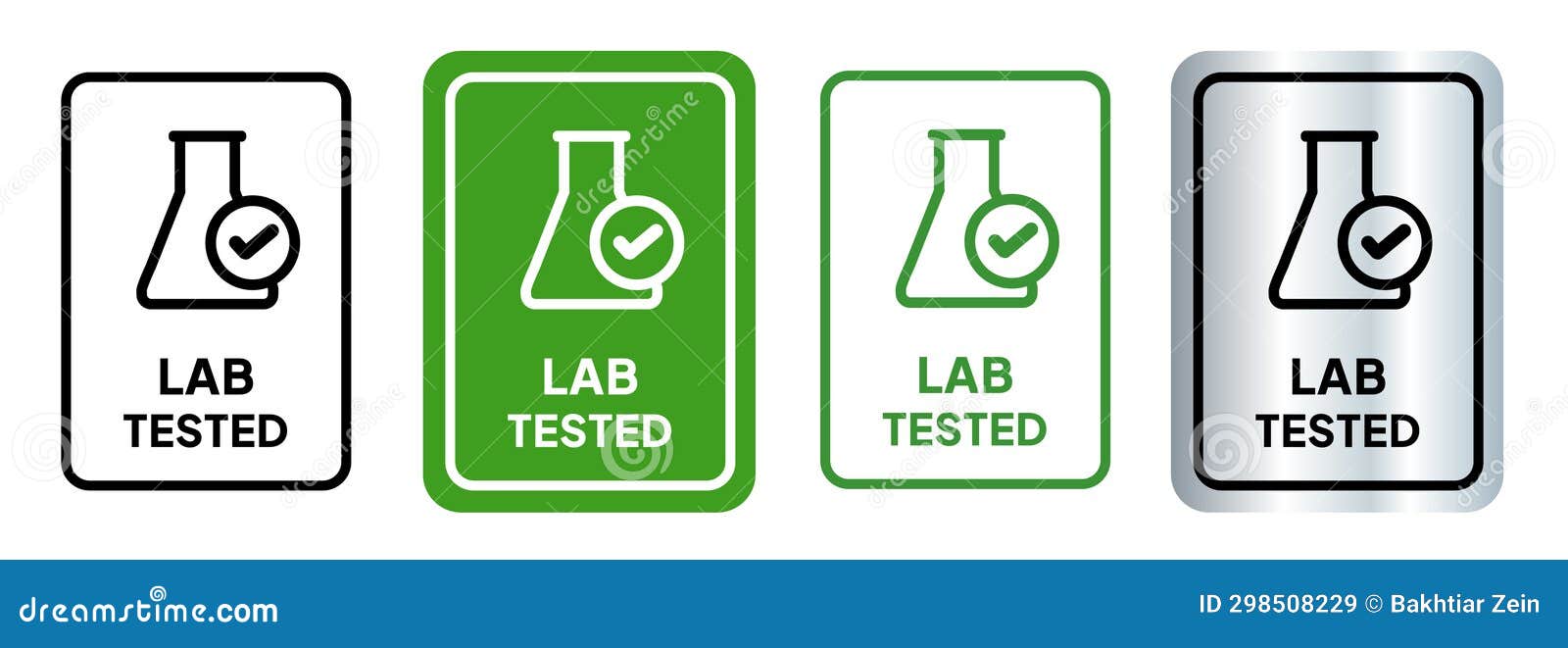 Lab Tested Check Mark Flask Laboratory Square Rounded Emblem Symbol ...