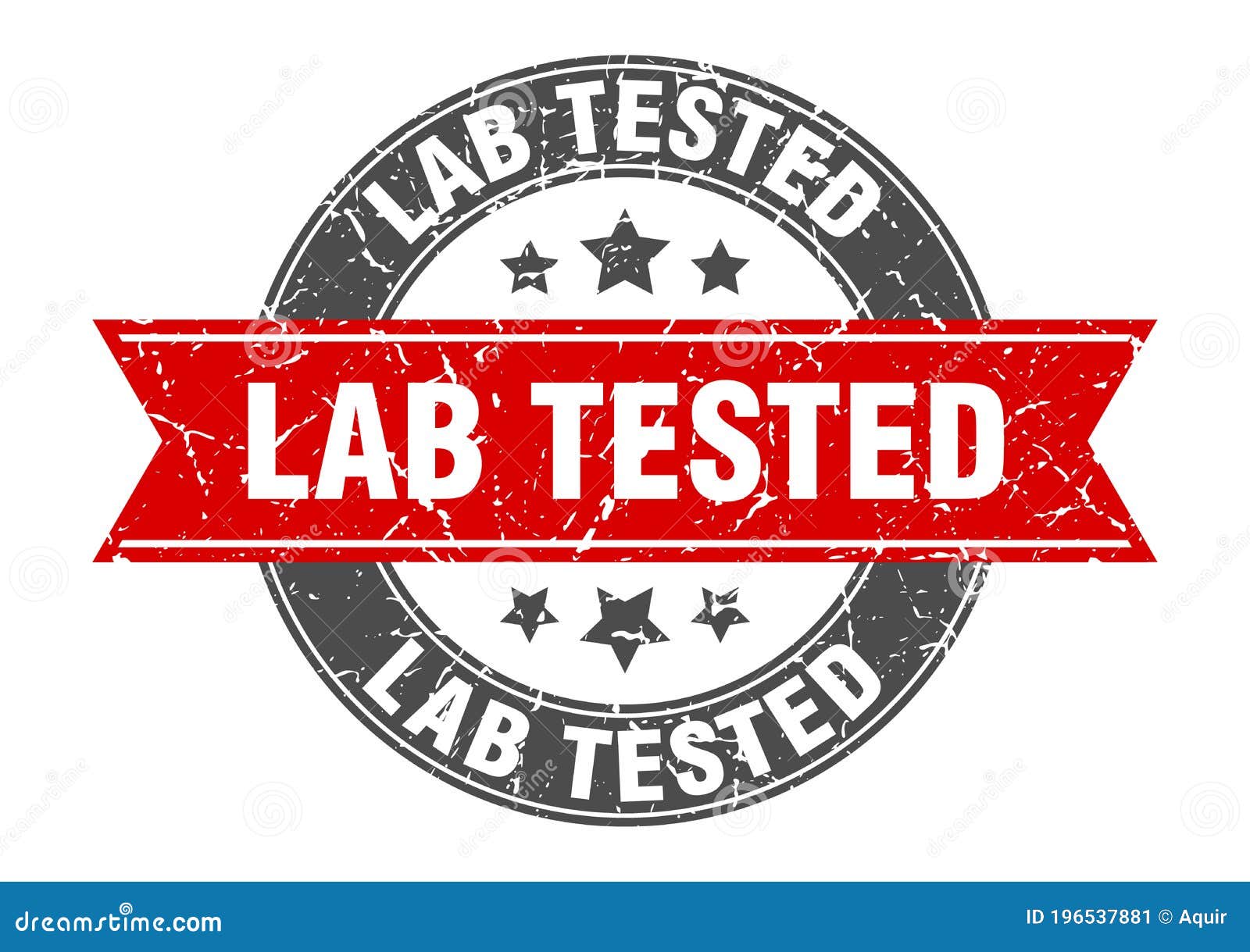 Lab Tested Round Stamp with Ribbon. Label Sign Stock Vector ...