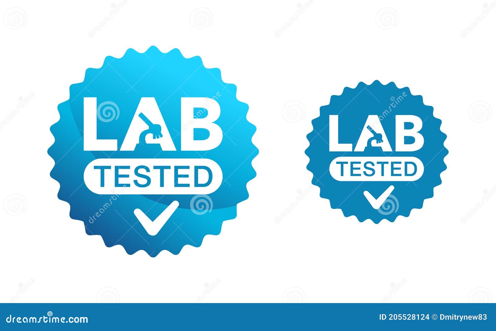 Lab Tested Sign with Check Mark and Microscope Stock Vector ...