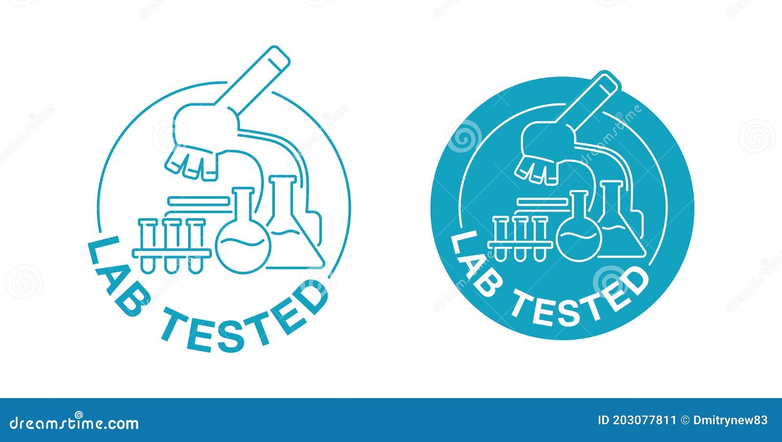 Lab Tested Stamp in Thin Line and Inside Circle Stock Vector ...