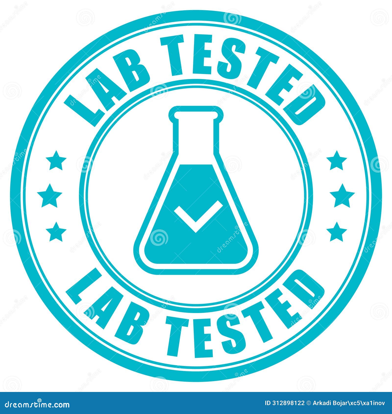 Lab tested vector sign stock vector. Illustration of tick - 312898122