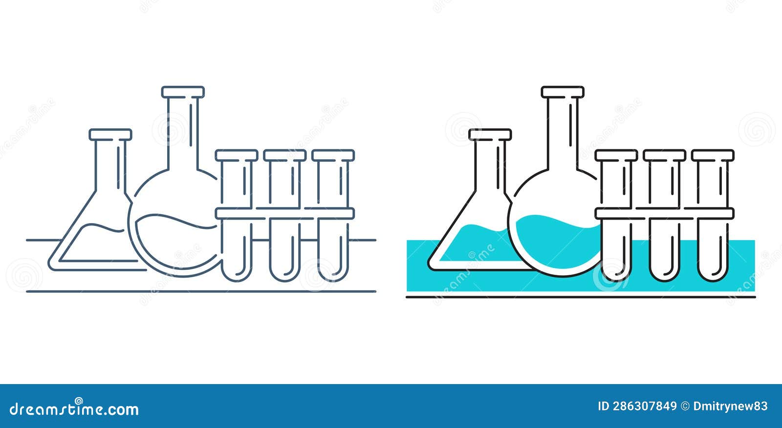 Lab Testing Equipment in Thin Line Stock Illustration - Illustration of ...