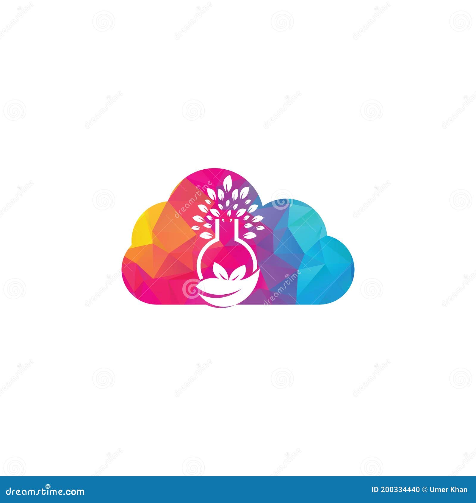 Lab Tree Cloud Shape Concept Logo. Stock Vector - Illustration of ...