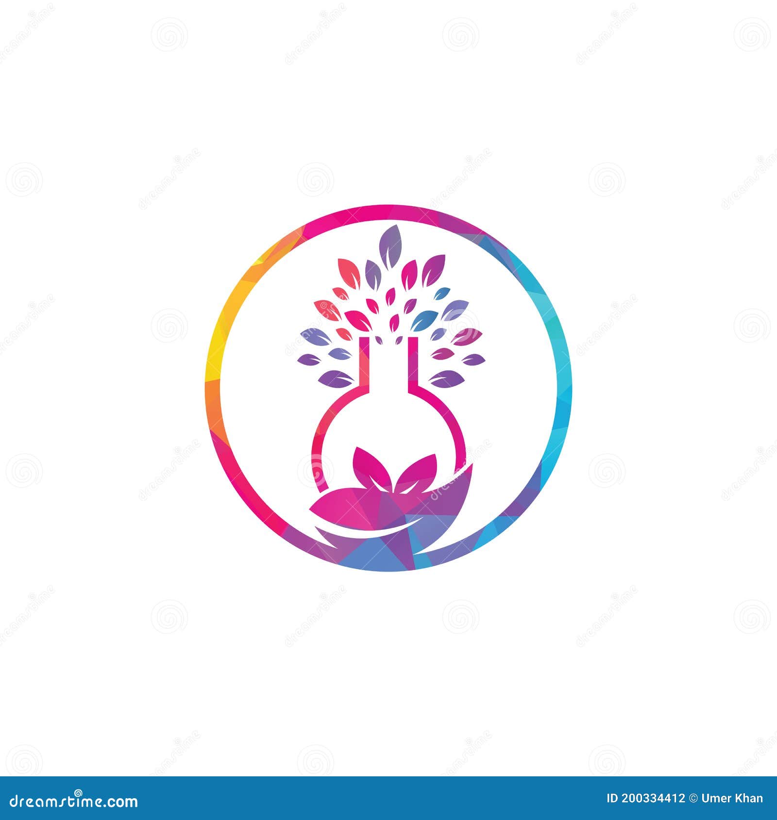 Lab Tree Logo. Green Lab Vector Logo Design Stock Vector - Illustration ...