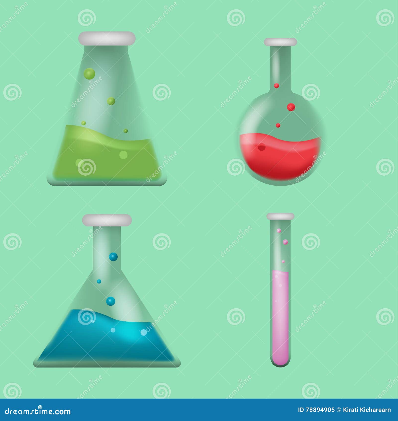 Lab Tube Science Collection Set Vector Stock Illustration ...