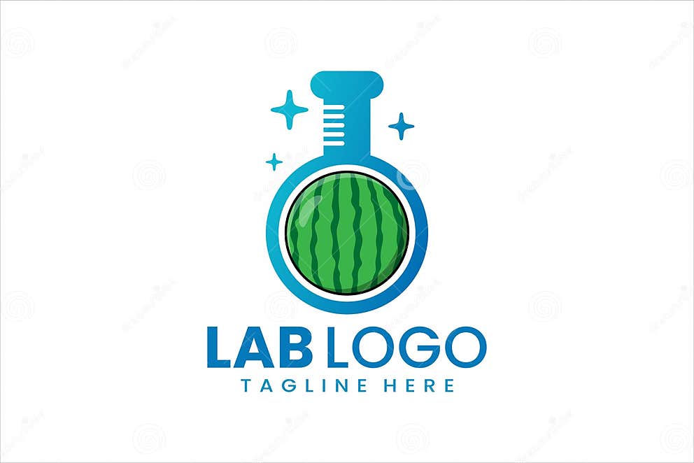 Lab and Watermelon Logo for Innovative Projects Stock Illustration ...