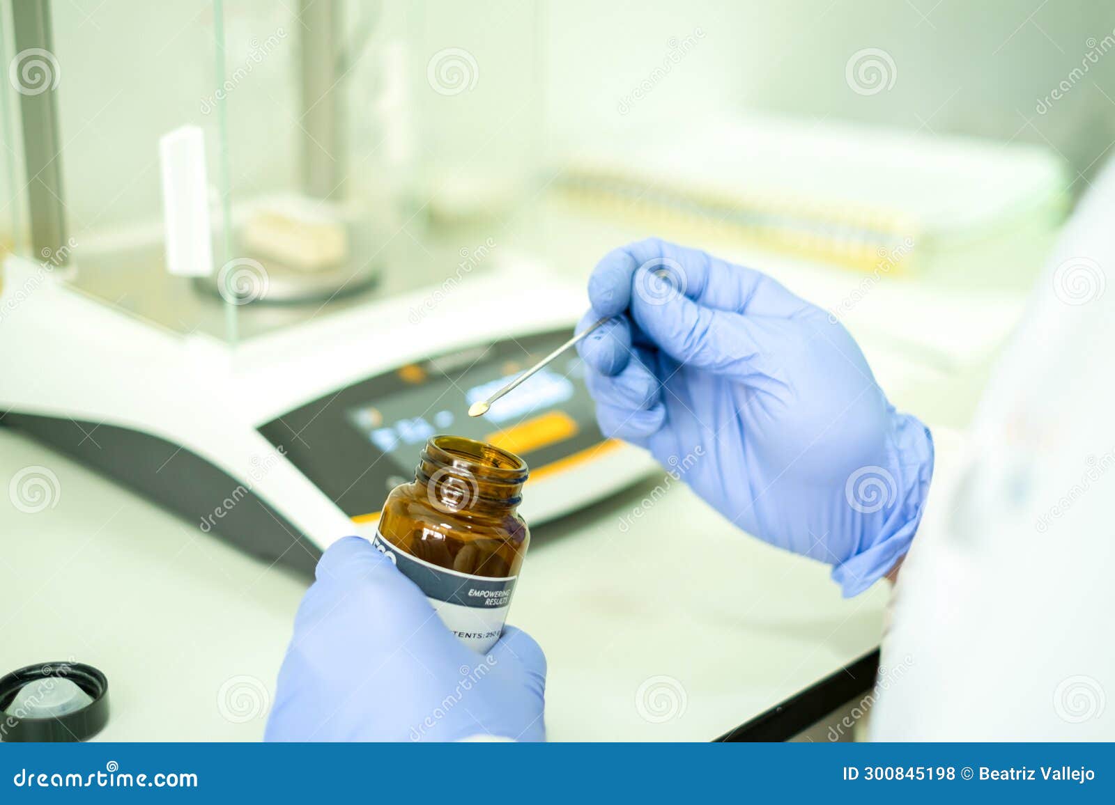 Lab work stock photo. Image of hand, glove, chemical - 300845198