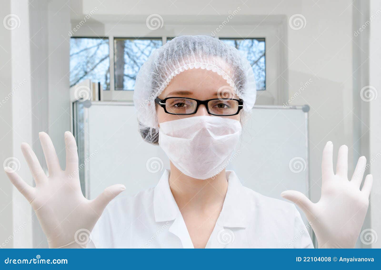 Lab Worker Demonstrates Protective Wear Stock Photo - Image of hands ...