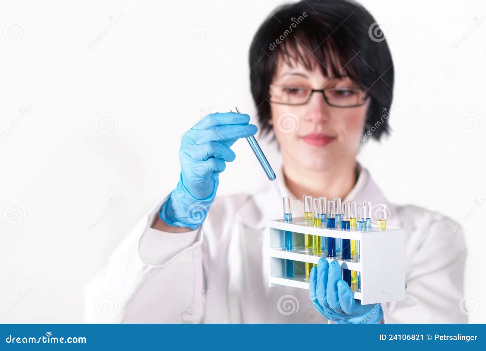 Lab Worker Holding Up Test Tube Stock Image - Image of adult, hospital ...