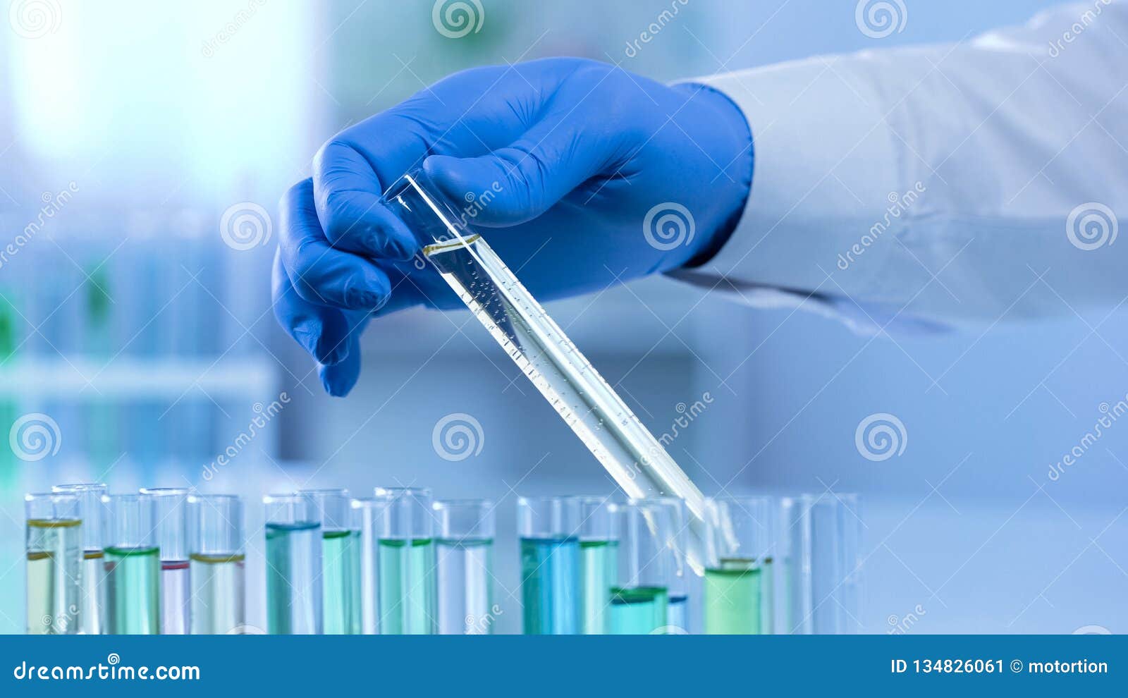 Lab Worker Taking Test Tube Watching Changes in Substance, Scientific ...