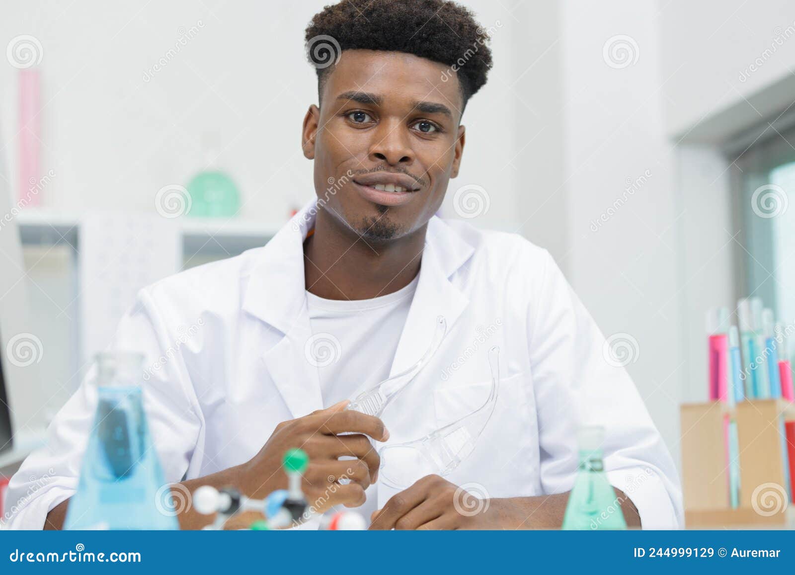 Lab Worker in Uniform Testing New Substance Stock Image - Image of ...