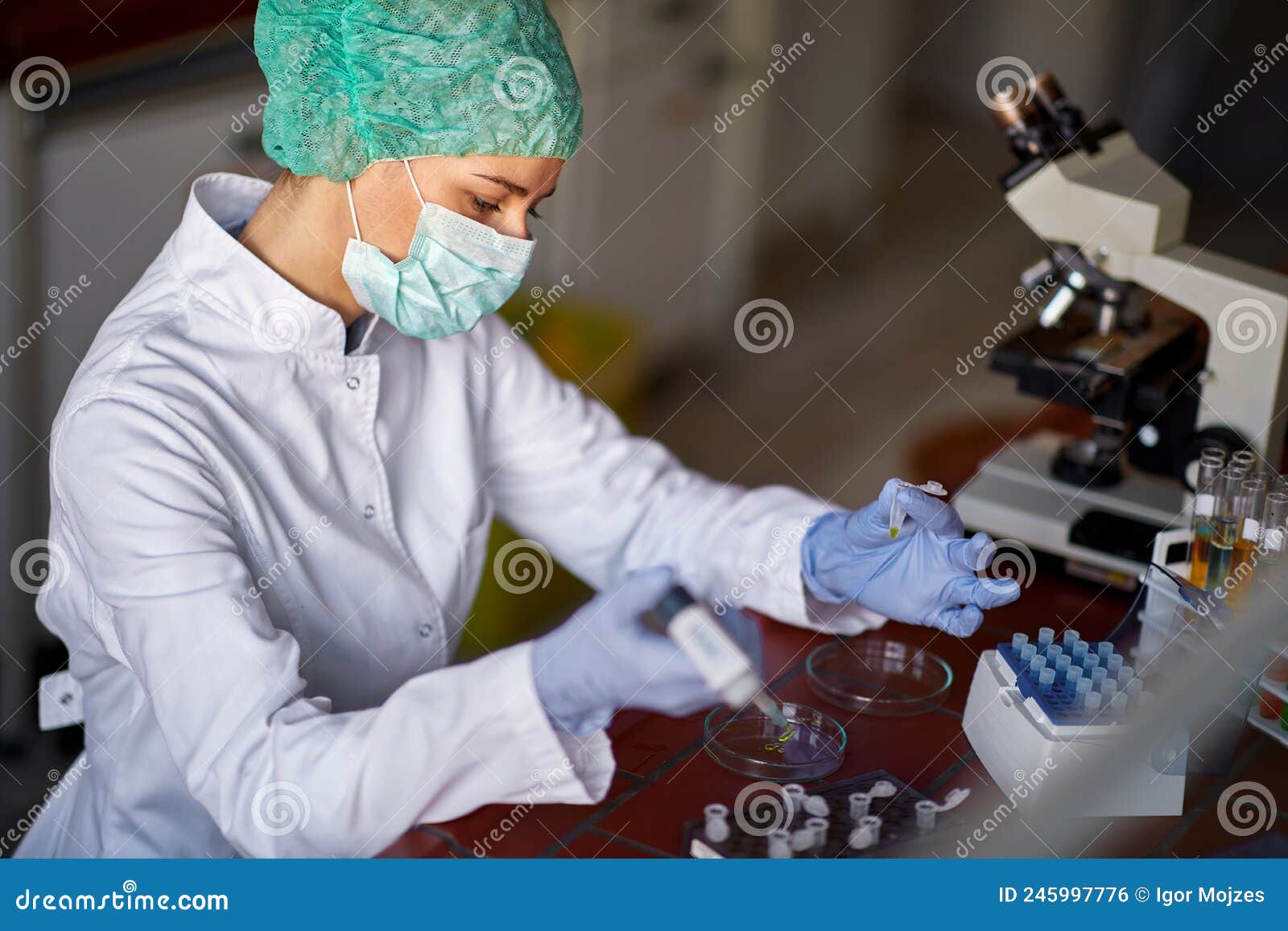 Lab Worker Working with Chemicals Stock Photo - Image of covid19 ...